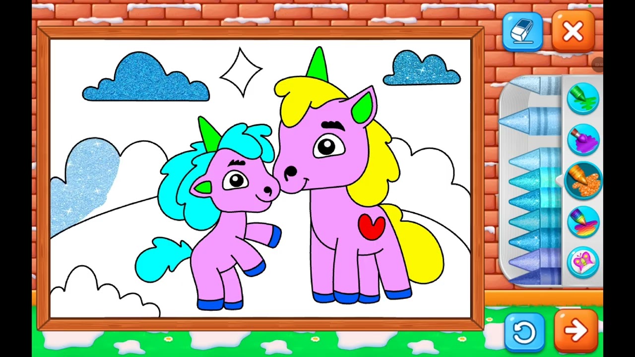 Cute Unicorn Coloring for Kids 🦄 | Mommy & Baby Unicorn Coloring Fun