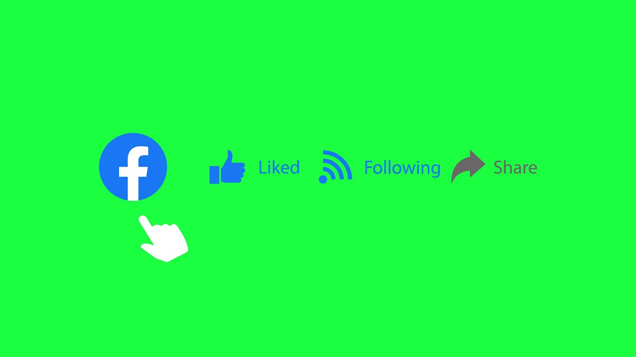 Animated Facebook Page Green Screen Effect with sound | like, follow, Share Button.