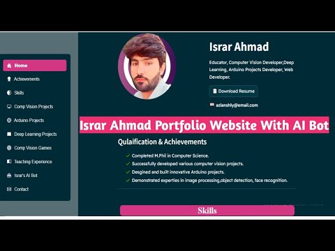 Portfolio Website using Streamlit with AI Chatbot by ISRAR AHMAD ...