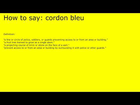 How to pronounce cordon bleu by british speaker