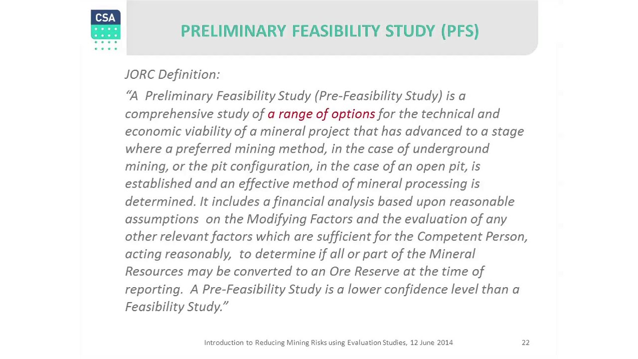 4a. Pre-feasibility Studies - Reducing Mining Risks