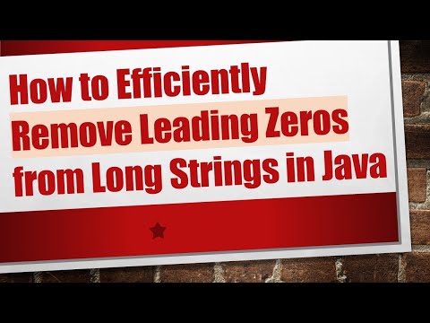 How to Efficiently Remove Leading Zeros from Long Strings in Java