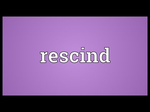 Rescind Meaning