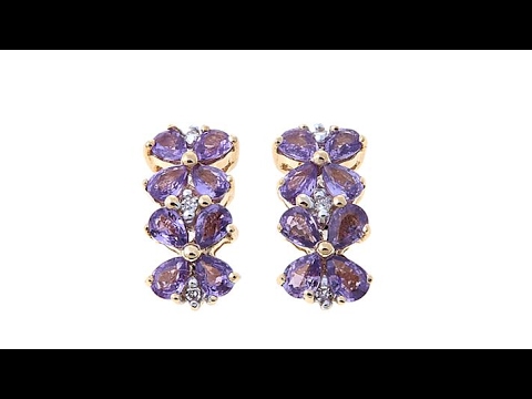Lance Fischer Ceylon Sapphire and Diamond 14K Earrings