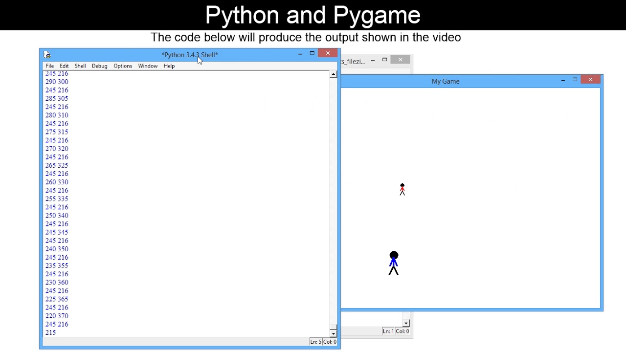 03 - Function based Pygame & Python Tutorial - Create enemy, note coordinates on movement