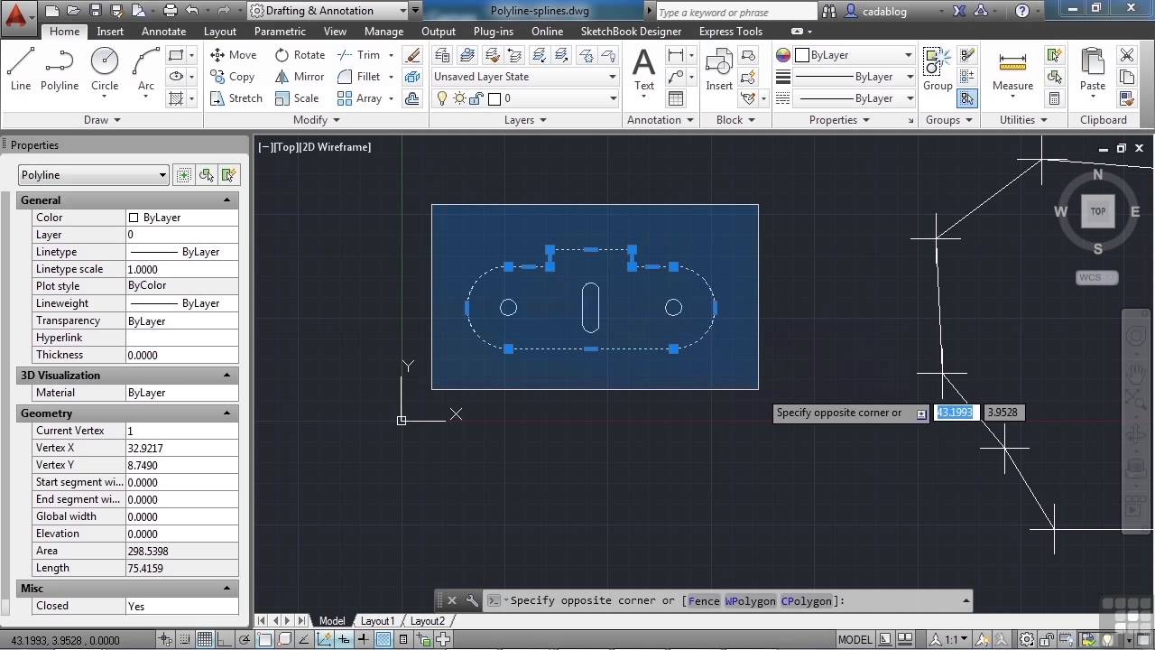 Advanced AutoCAD 2014 Tutorial | Advanced Polyline/Spline Editing - Part 1/2