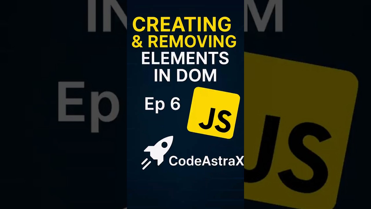 JavaScript DOM Tutorial: Create & Remove Elements Like a Pro! #programming #coding