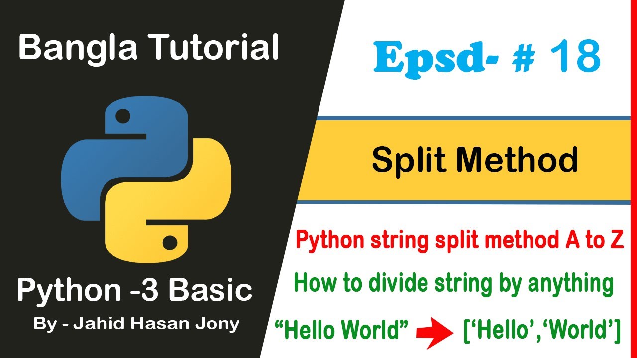 Python Basic Bangla Tutorial 18 – Python Split Method