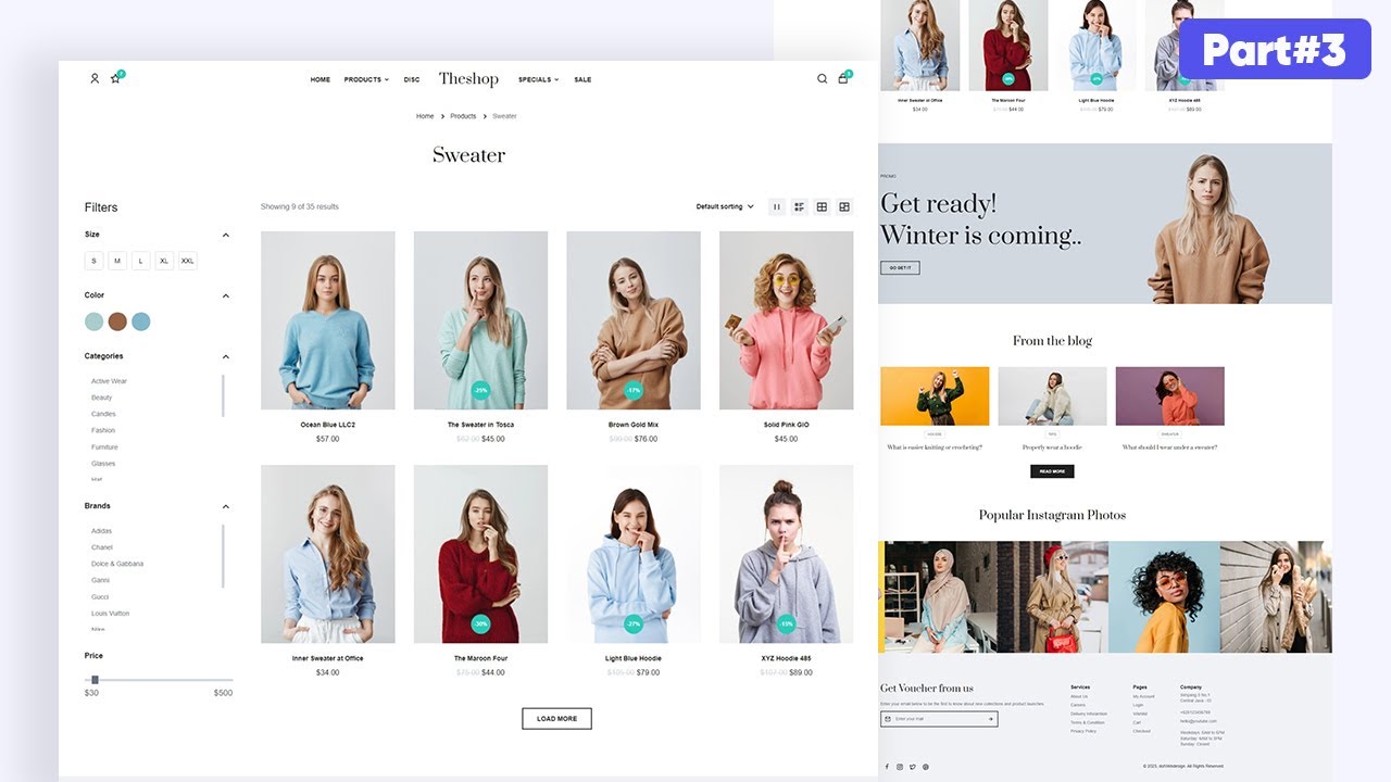 Build Ecommerce Website HTML CSS Javascript from Scratch Full Responsive - Part 03: Category page