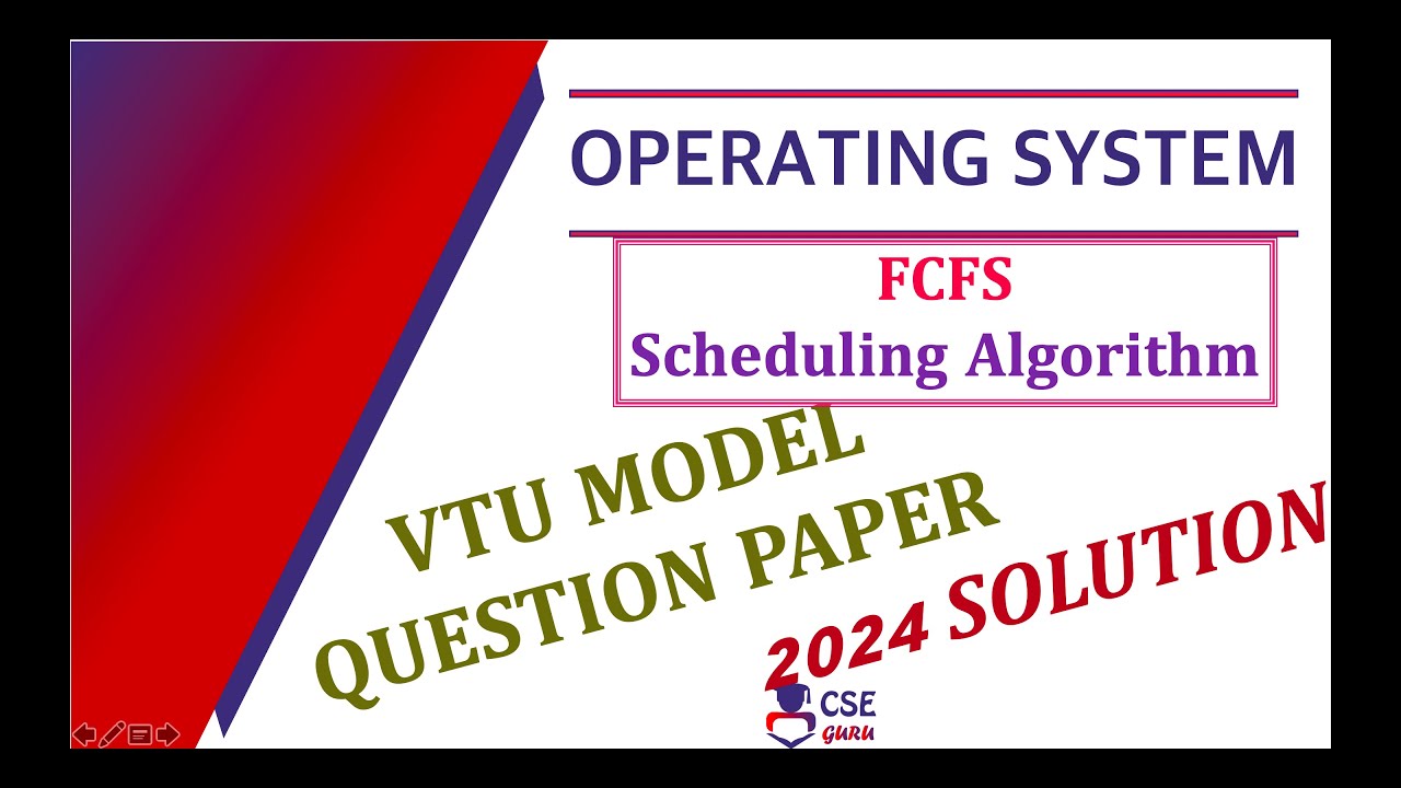FCFS Scheduling Algorithm | Q.3c | vtu model question paper 2024 solution | OS | BCS303