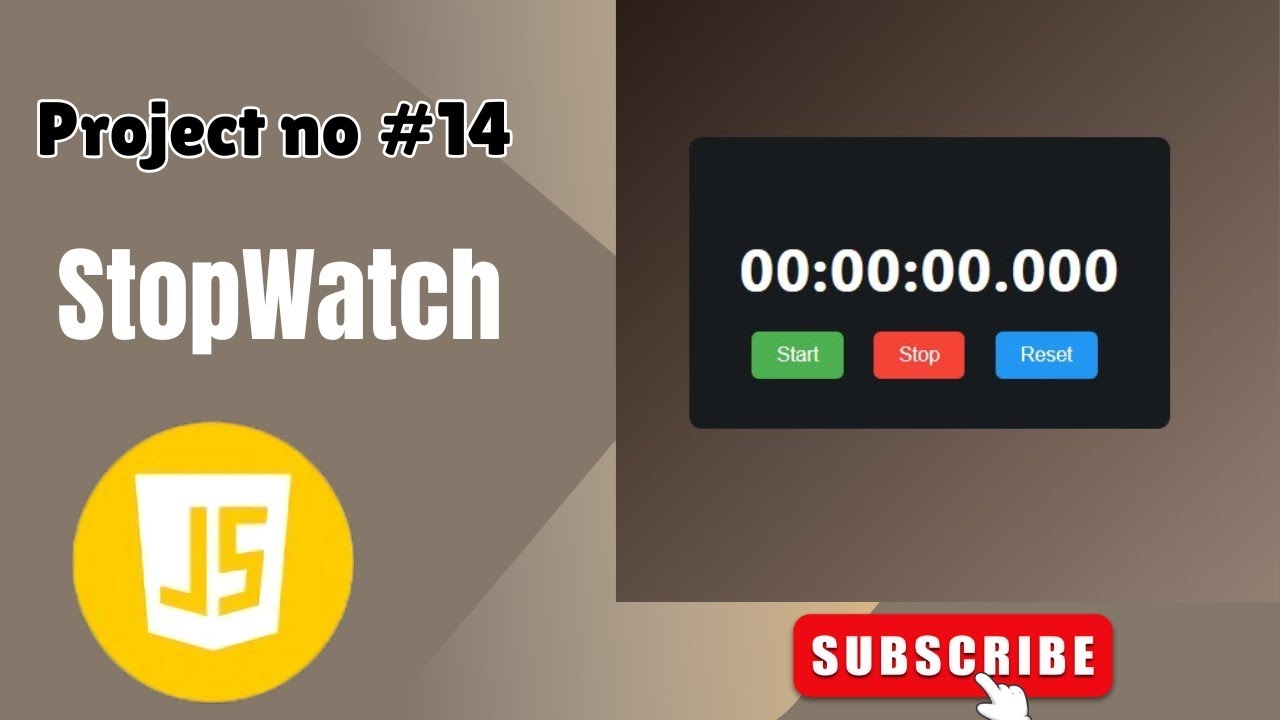 Stopwatch Using HTML, CSS & JavaScript | Project 14/100 JavaScript Projects #codingforbeginners