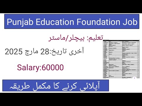 Punjab Education Foundation jobs(PEF)/MEO jobs(2025)/How to apply