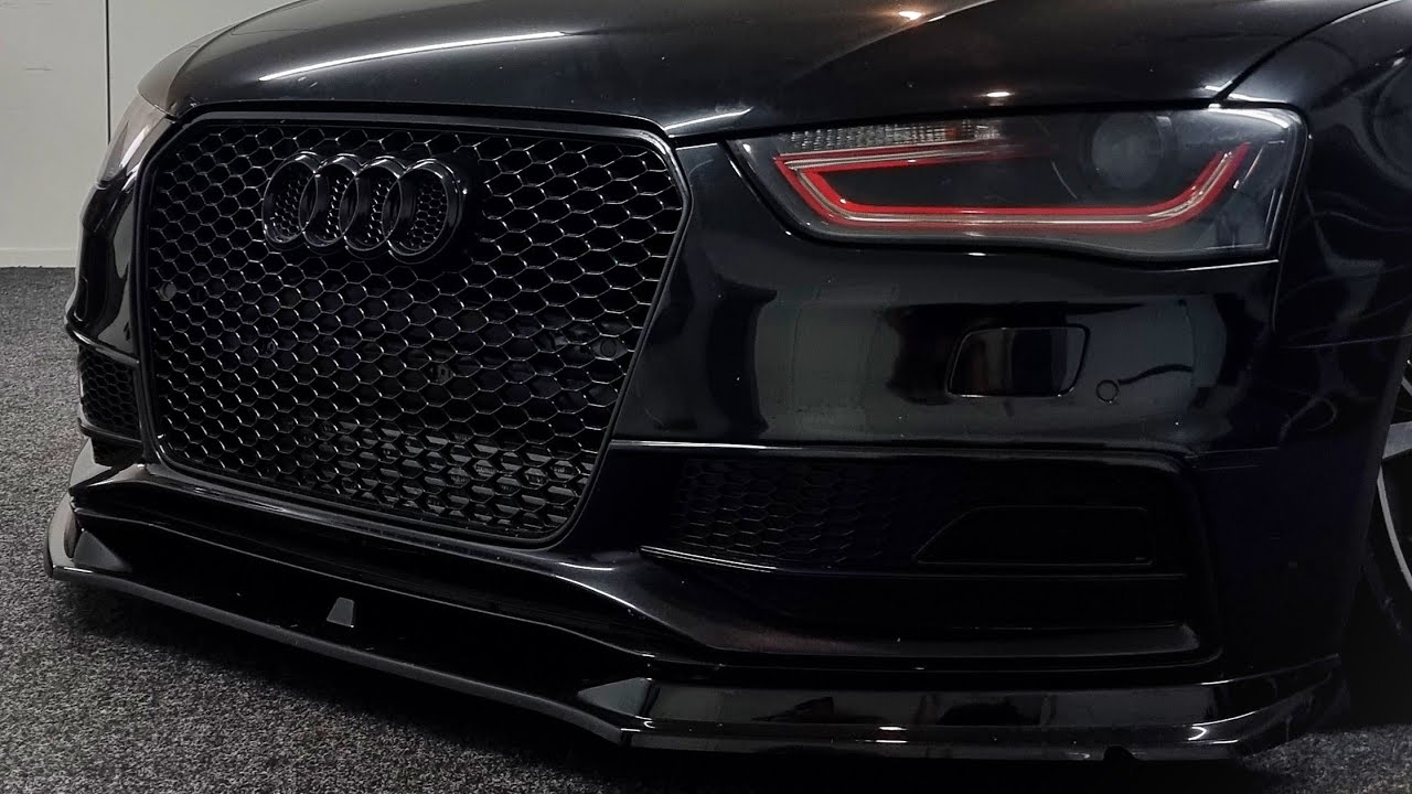 Part 2: Audi A4 B8.5 installing grill, ECS tuning lip and custom painting headlights