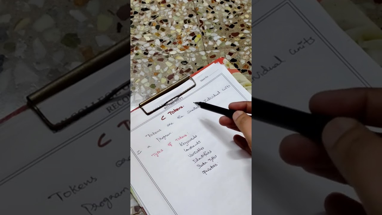 Tokens and types of Tokens in C programming