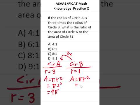ASVAB/PiCAT Math Knowledge Practice Test Q: Radius and Area of a Circle #acetheasvab #grammarhero
