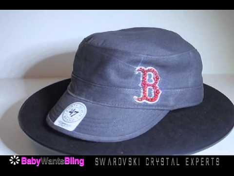 Boston Red Sox Swarovski Crystal Bling Rhinestone Ladies Cadet Hat Cap 47 Brand