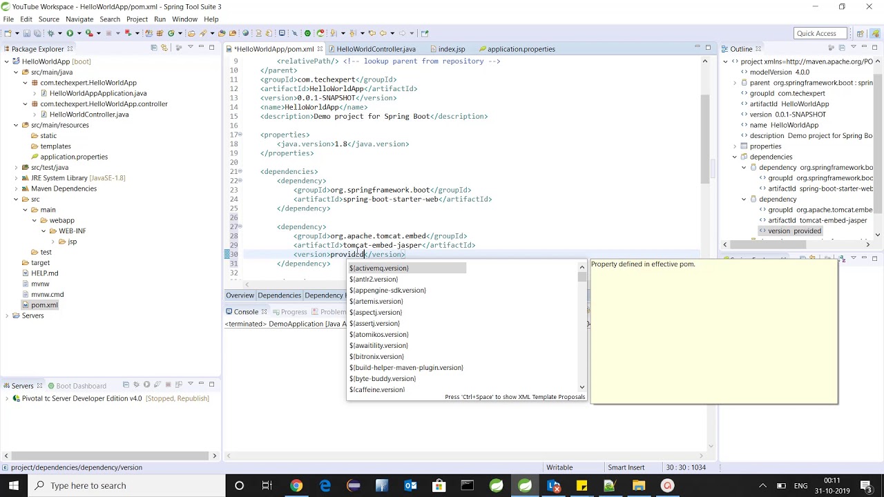 Basic Spring Boot Hello World Application Using STS