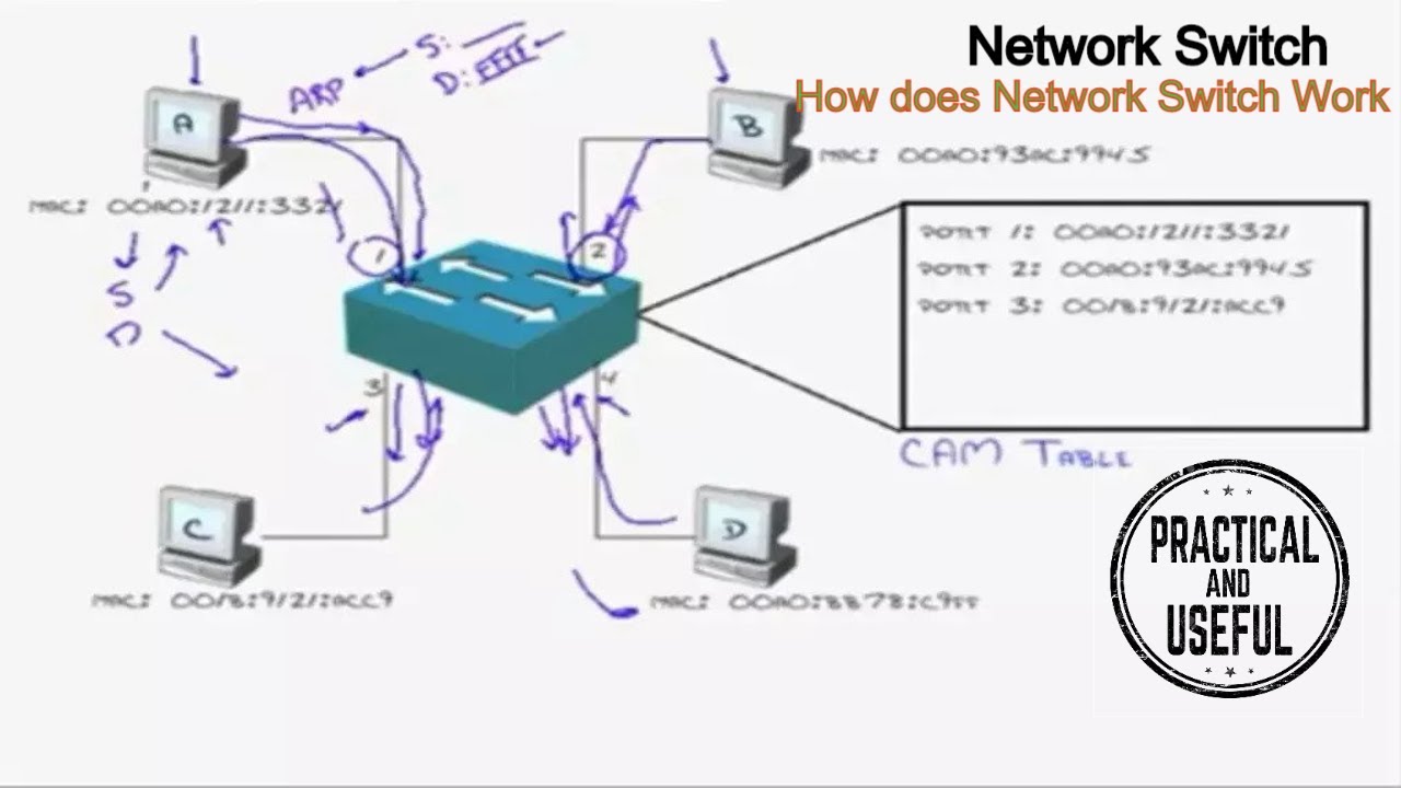 Network SWITCH - How does Network SWITCH WORK | managed switch | arp | duplex | mac address Table