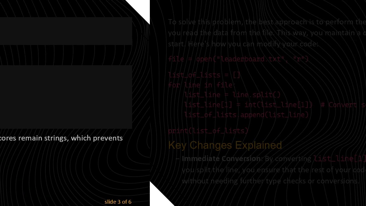 How to Convert Strings to Ints from a Text File in Python for Your Game Leaderboard
