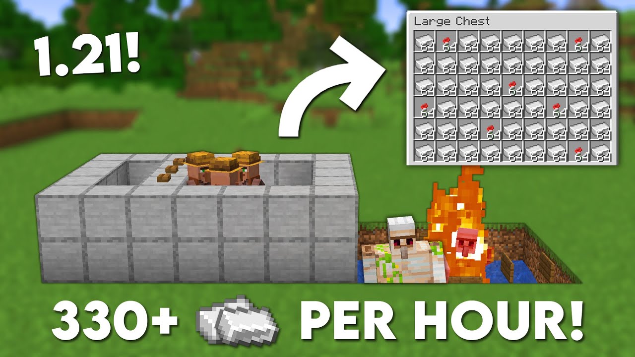 Minecraft 1.21 Easy IRON Farm Tutorial - 330+ Per Hour - Minecraft Builders