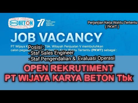 Lowongan Kerja PT Wijaya Karya Beton Tbk (persero) tahun 2022