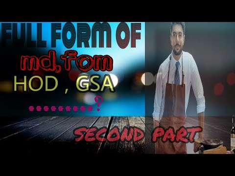 Full form of fom, md ,gsa,hod........?