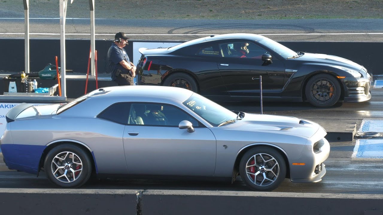 Defunct Dodge Challenger SRT Hellcat Drags Surviving R35 Nissan GT-R ...