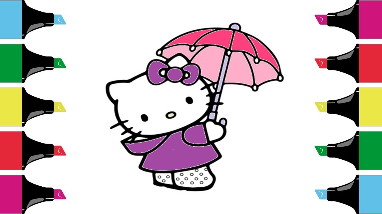 HELLO KITTY Coloring Pages  | Youtube Videos for Children | Art Colors For Kids