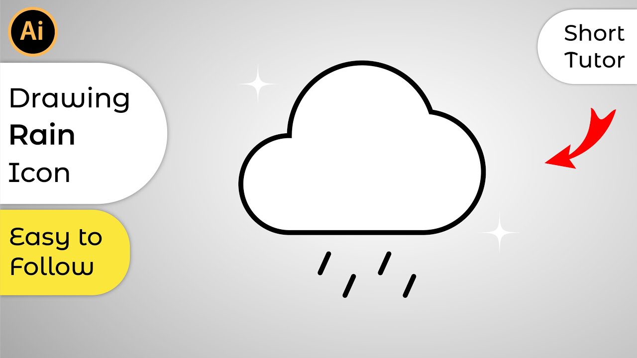 How to draw Rain Icon in Adobe Illustrator