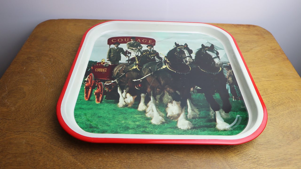 large square shire horse serving tray pub tray Pub Bar  Breweriania for sale