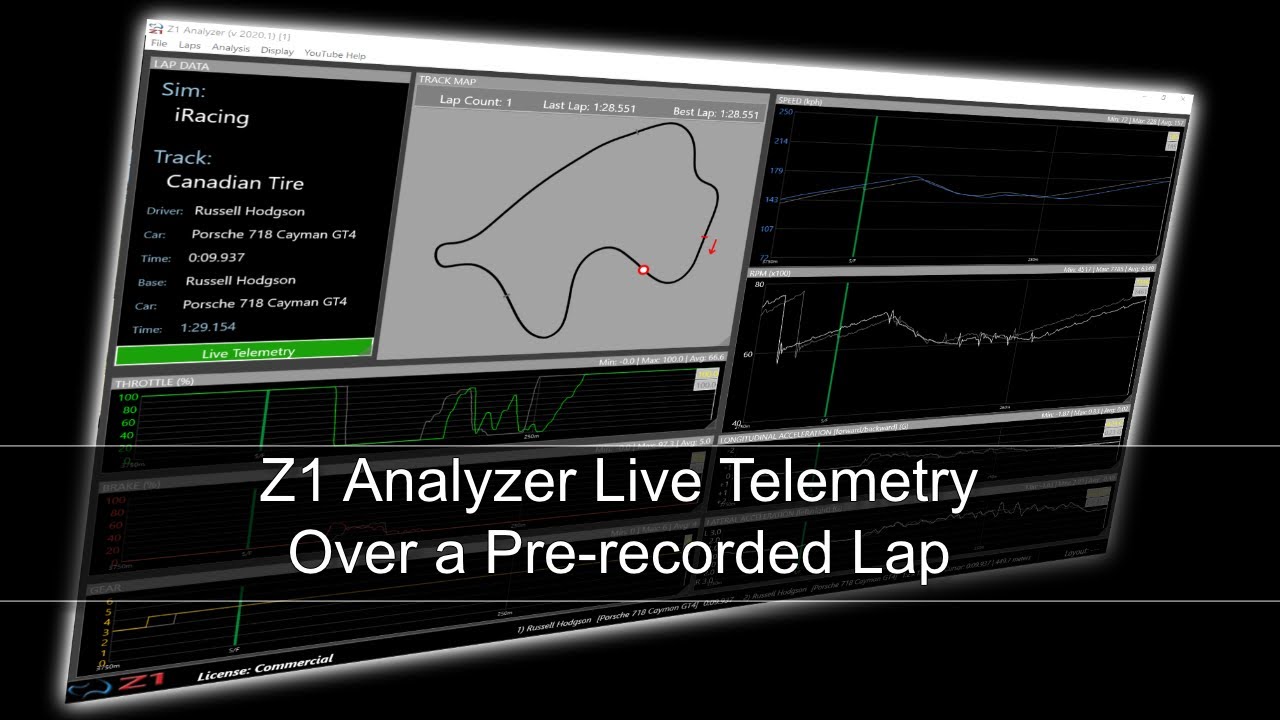 Z1 Analyzer Live Telemetry & Pre-recorded laps