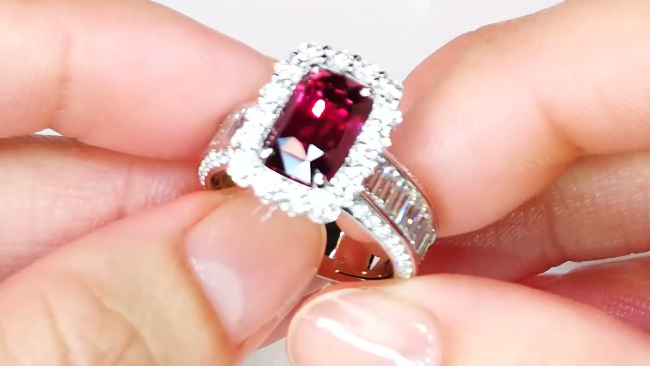 Unheated Vivid Mozambique Jedi Ruby Ring at 4.01 carats by Kat Florence KF08083