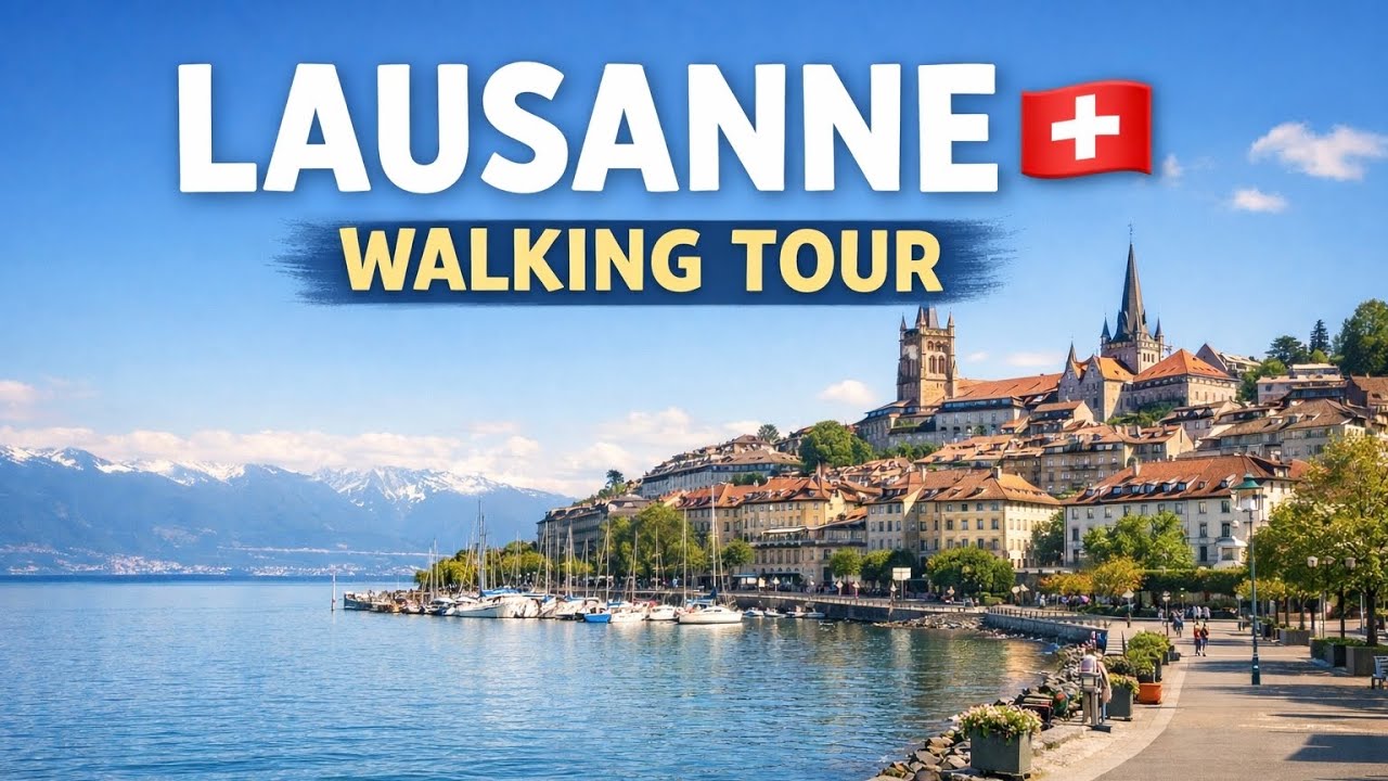 Lausanne, Switzerland 🇨🇭 | Scenic Walking Tour by Lake Geneva & Old Town