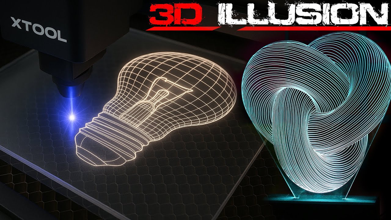 3D Illusion LED Lamps - Full Tutorial (xTool P2)