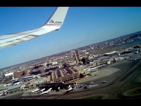 American Airlines takeoff from Boston Logan Airport 4/7/12