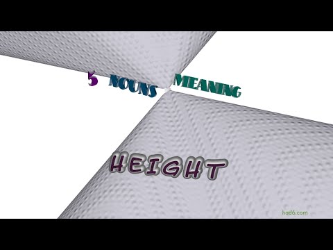 height - 7 nouns which are synonyms of height (sentence examples)
