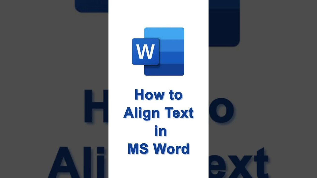 How to Align Text in MS Word #shorts #msword