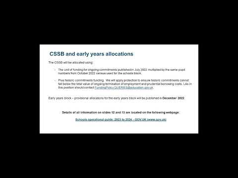 Dedicated schools grant (DSG) and other grants on 23 September 2022