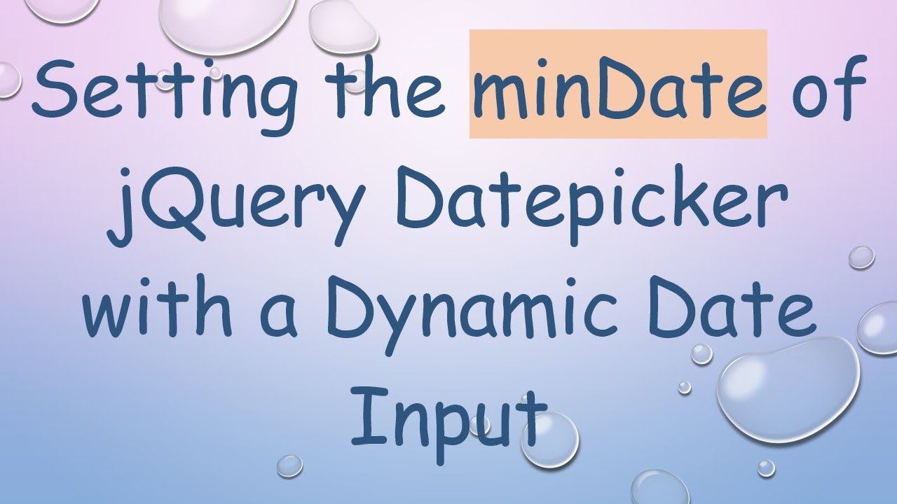Setting the minDate of jQuery Datepicker with a Dynamic Date Input