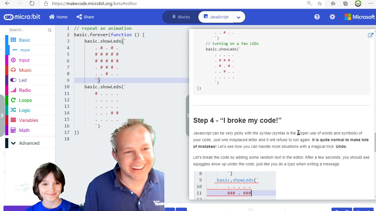 MakeCode Javascript for micro:bit - From Blocks To JavaScript