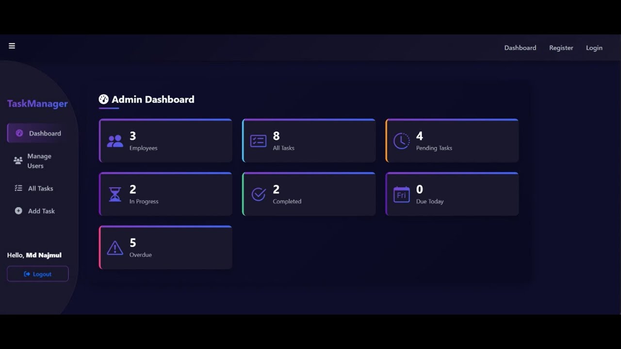 Task Management Project || PHP || MYSQL || HTML || CSS || Bootstrap || JavaScript Project