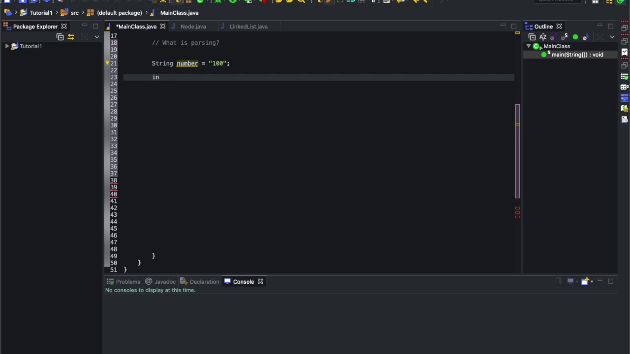 Java Tutorial - String Conversion (Parsing)