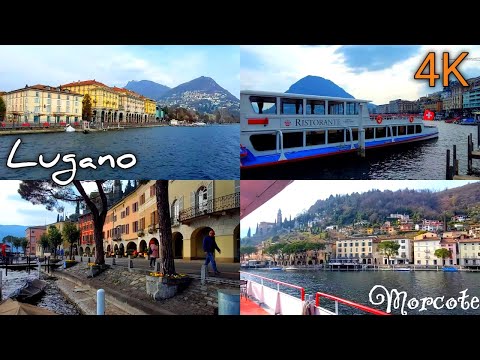 Lugano to Morcote by Boat | Naik kapal | Lake Lugano | Tessin | Switzerland | 4K