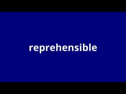 what is the meaning of reprehensible