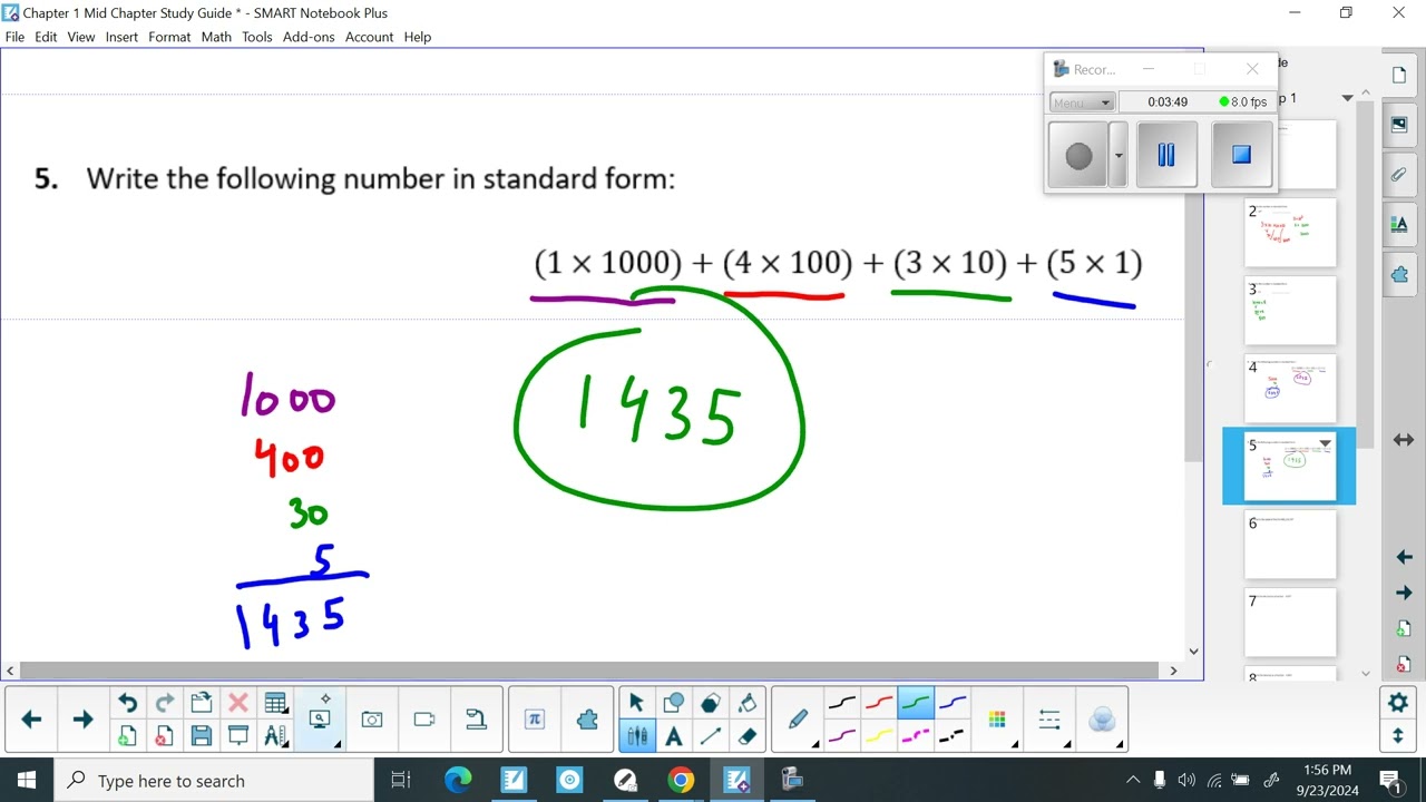 Chapter 1 Mid Chapter Study Guide Solutions