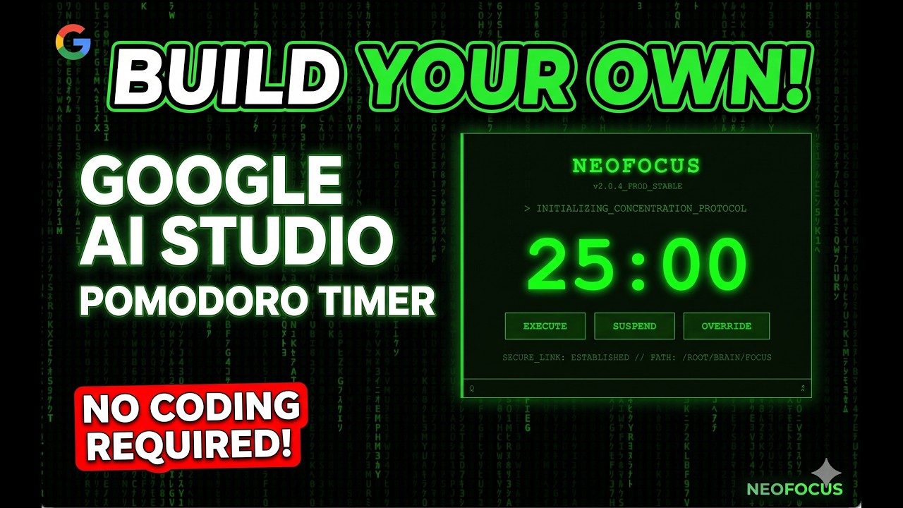 Build a Custom Pomodoro Timer with Google AI Studio - No Coding Required!