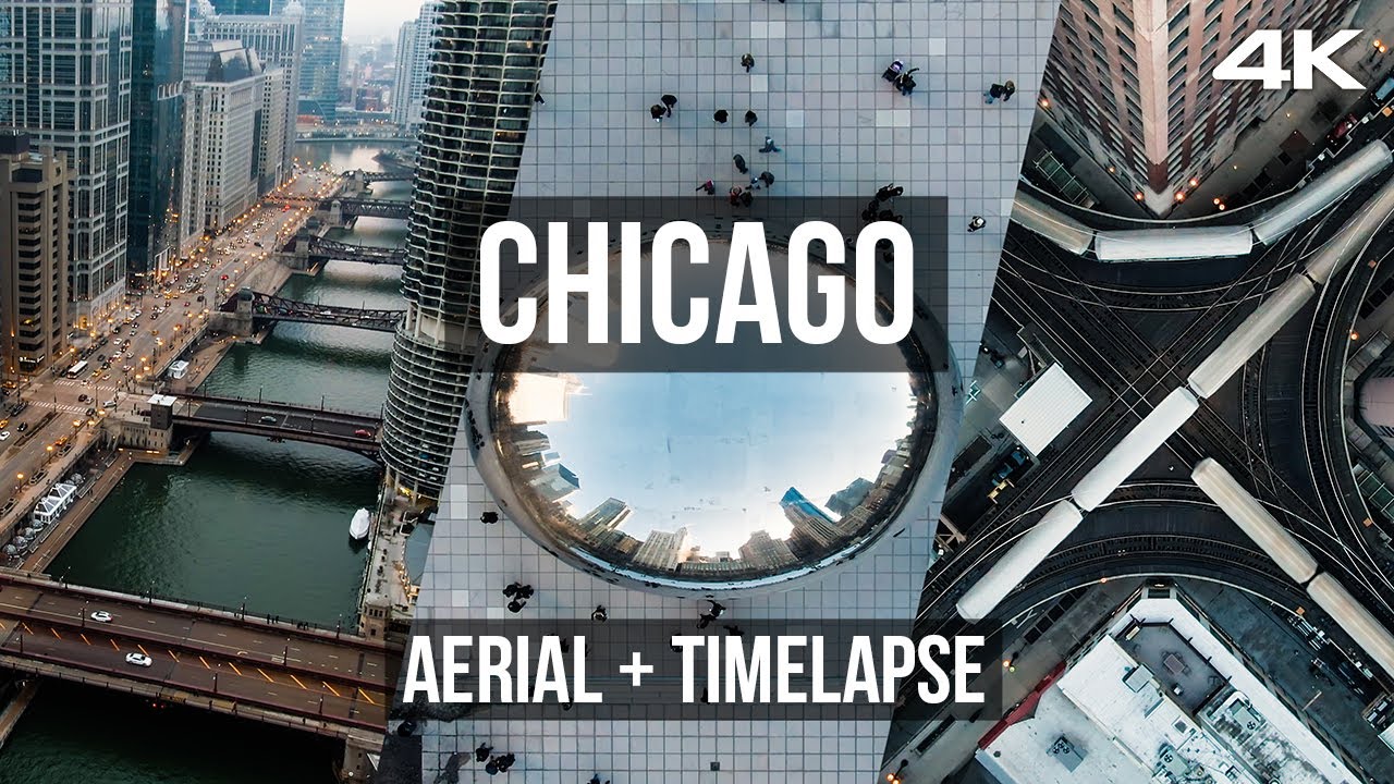 9+ Minutes | Chicago, Illinois | Cinematic Aerial + Timelapase Footage 4K