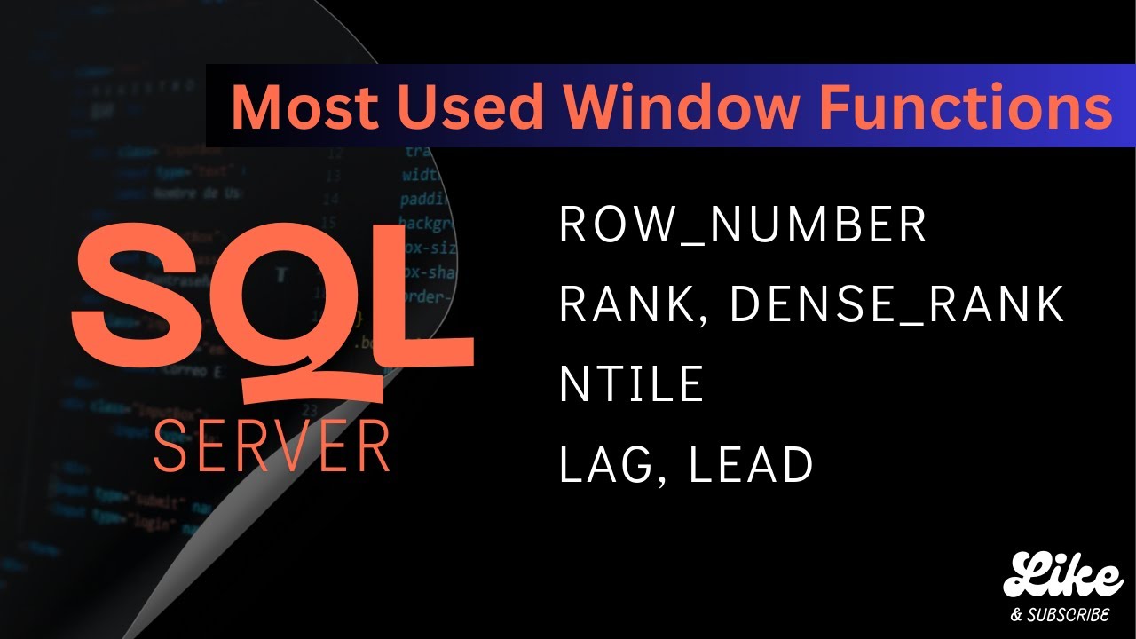 Master SQL Server Window Functions with Real Dataset