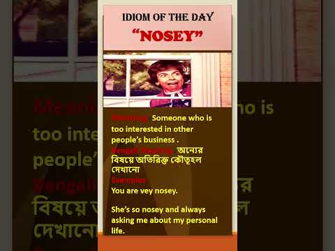 IDIOM OF THE DAY "NOSEY"