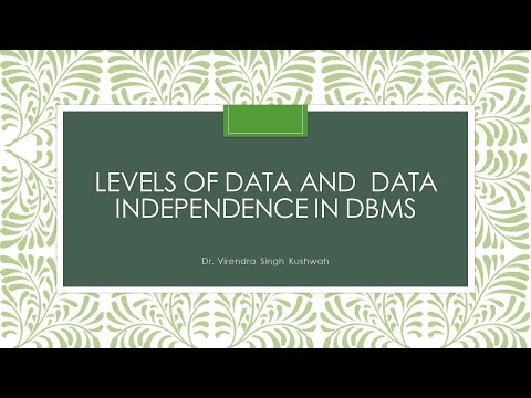 Levels of Data and Data Independence in DBMS